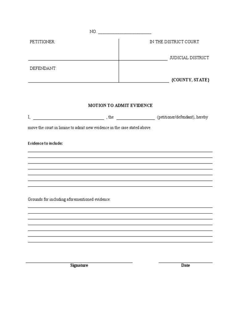 Motion To Admit Evidence | PDF