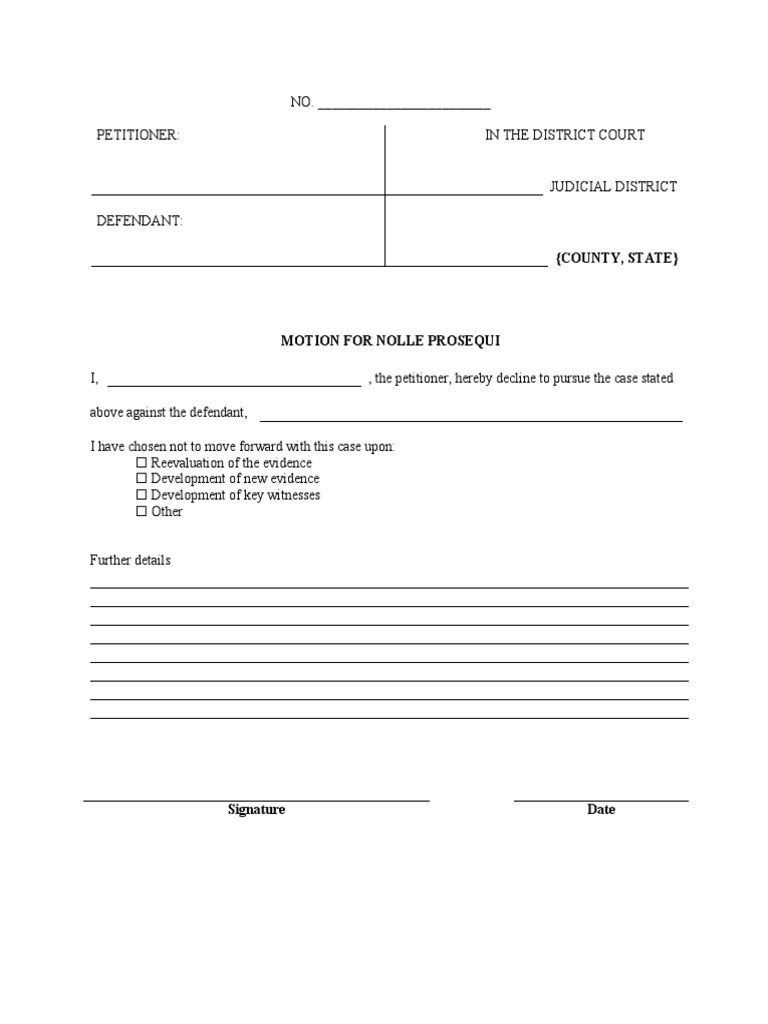 Motion For Nolle Prosequi | PDF