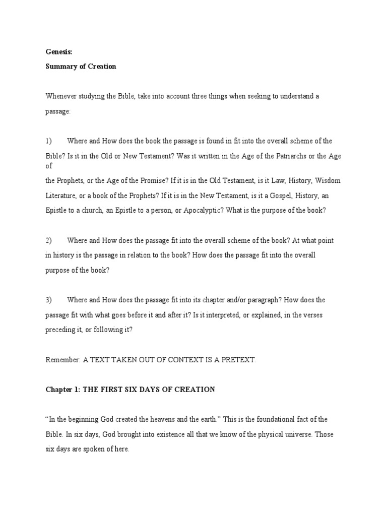 The Creation Story Kids | PDF | Genesis Creation Narrative | Adam