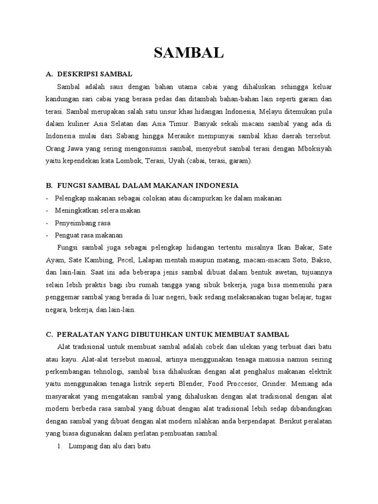 Sambal Indonesia | PDF