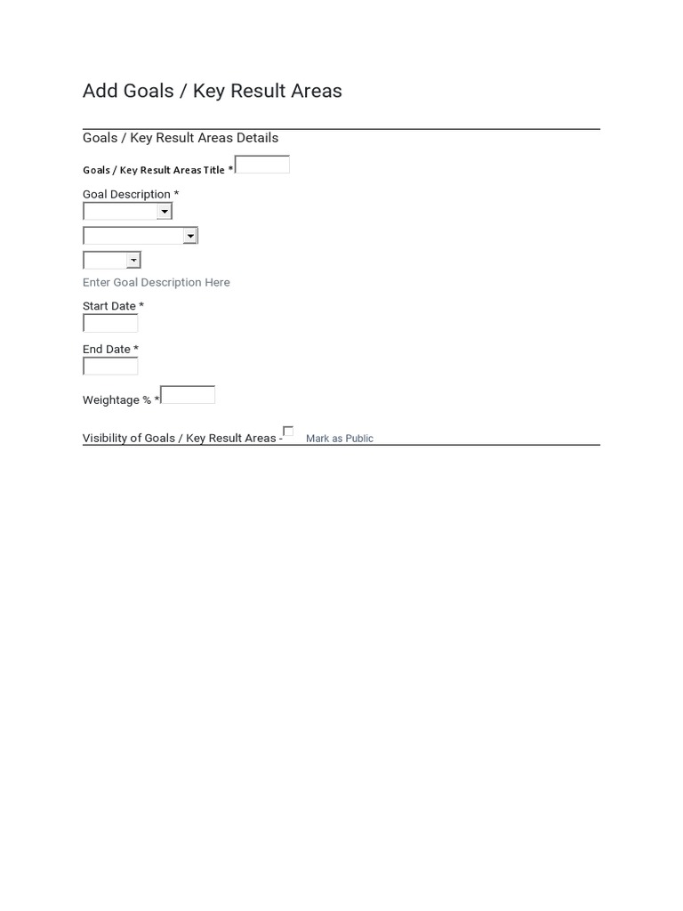Goals / Key Result Areas Details | PDF