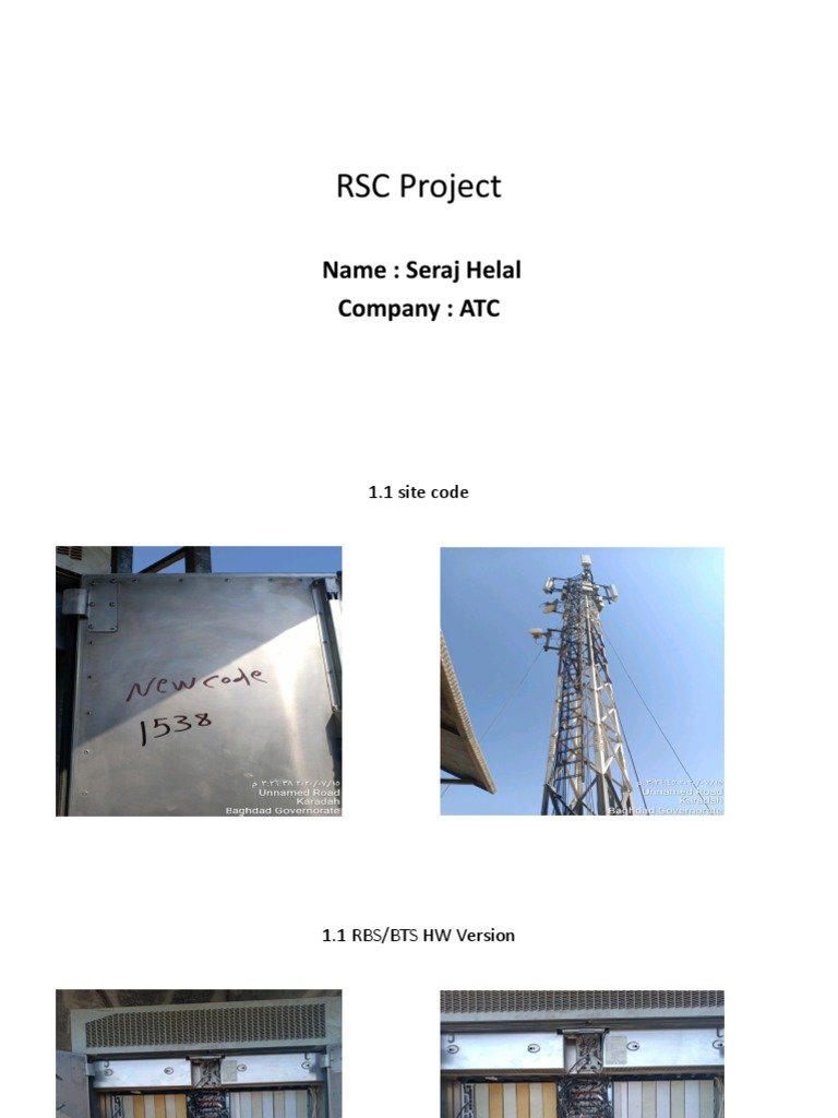 RSC Project: Name: Seraj Helal Company: ATC | PDF