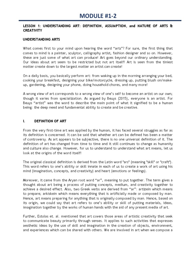 Module Set 1-2 (Revised) | PDF | Creativity | Experience