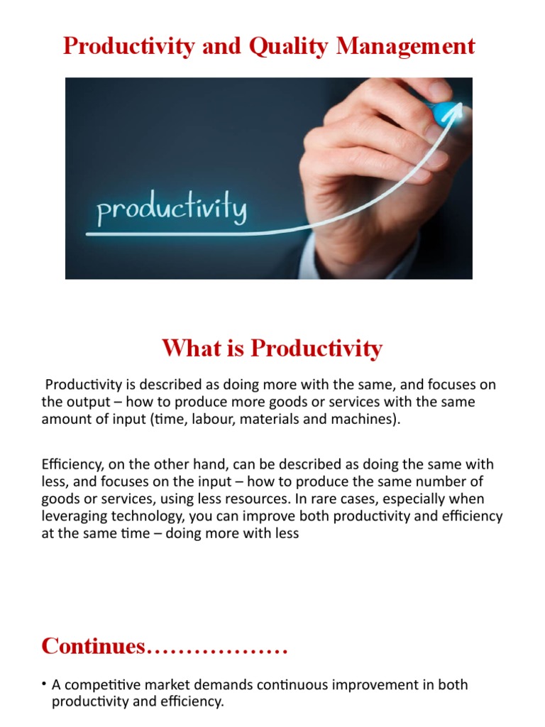 Productivity And Quality Management Pdf Quality Assurance Quality