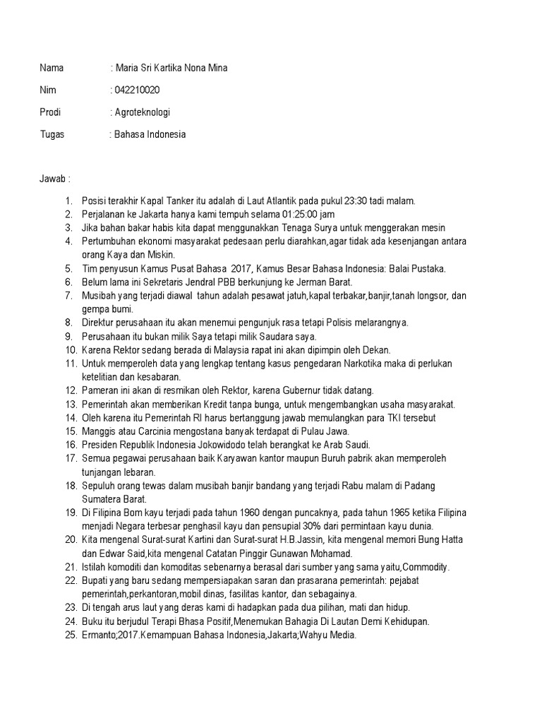 Tugas Bahasa Indonesia Sri Kartika | PDF