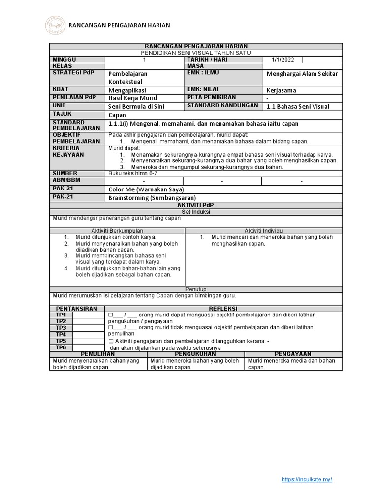 Psv Tahun 1 Unit 1 Contoh Pdf