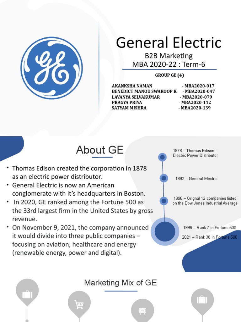 General Electric: B2B Marketing MBA 2020-22: Term-6 | PDF | General ...