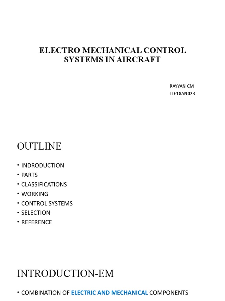 Electro Mechanical Control System in Aircraft | PDF | Actuator ...