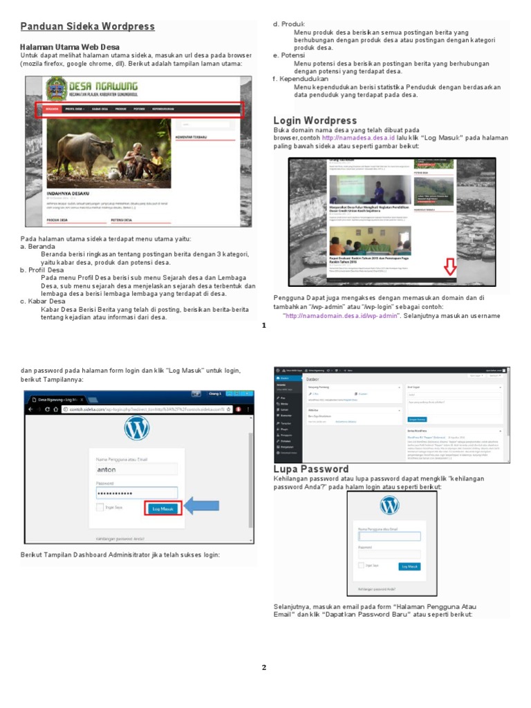 Panduan Sideka Wordpress | PDF