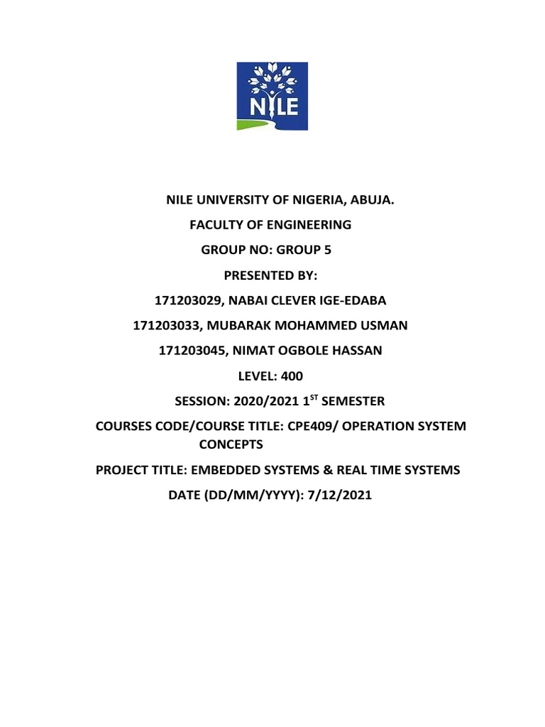 Analysis of Embedded Systems Architecture and an Examination of ...