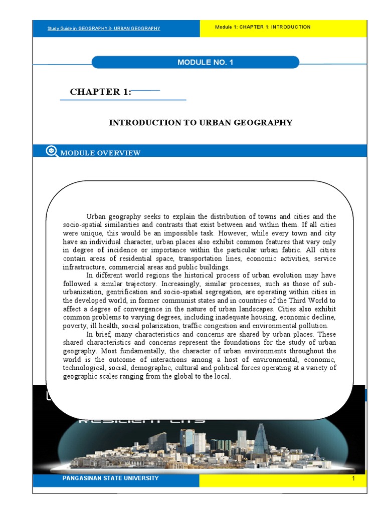 Introduction To Urban Geography: Module No. 1 | PDF | Call Centre ...