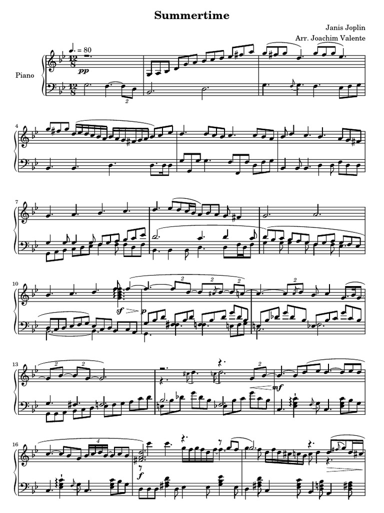 Summertime Piano | PDF