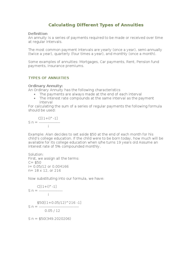 Calculating Different Types of Annuities | PDF | Present Value | Interest