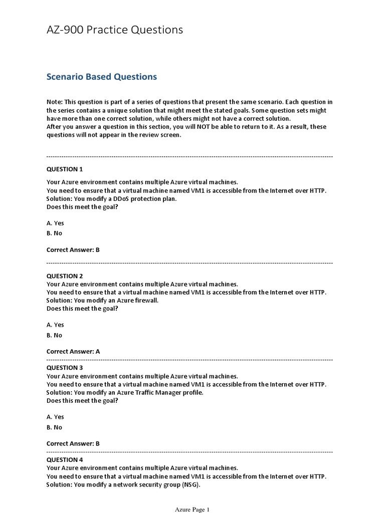 AZ-900 Practice Questions | PDF | Microsoft Azure | Cloud Computing