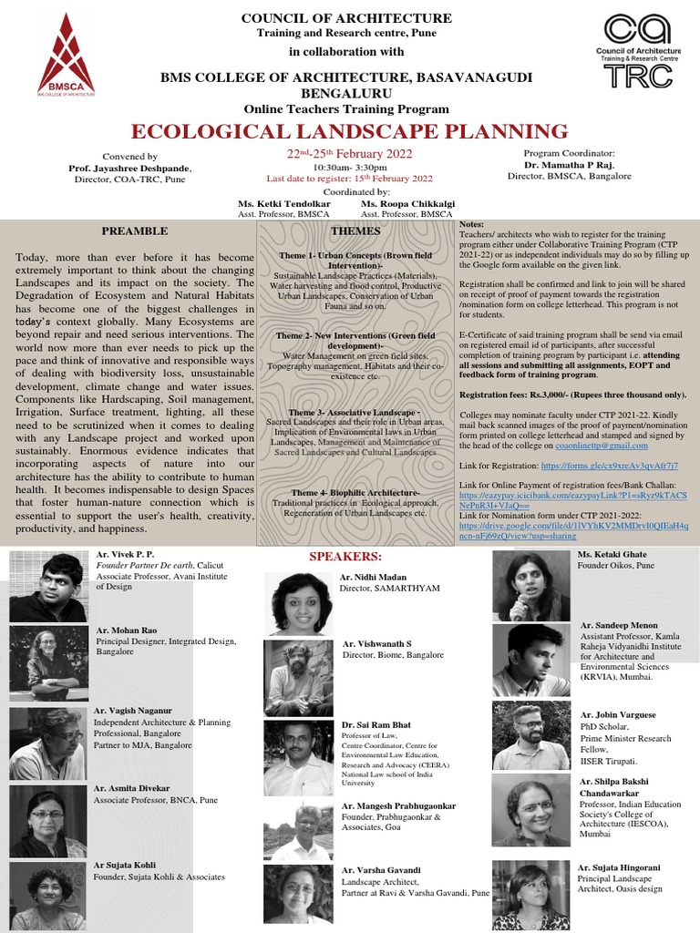 Online Training Programme Ecological Landscape Planning | PDF ...