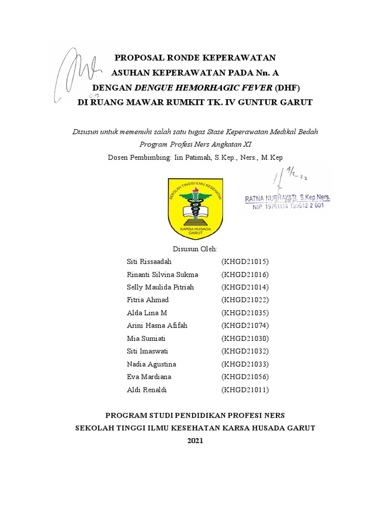 Proposal Ronde Keperawatan DHF | PDF