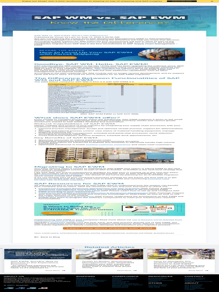 SAP WM vs. SAP EWM What's The Difference | Download Free PDF ...