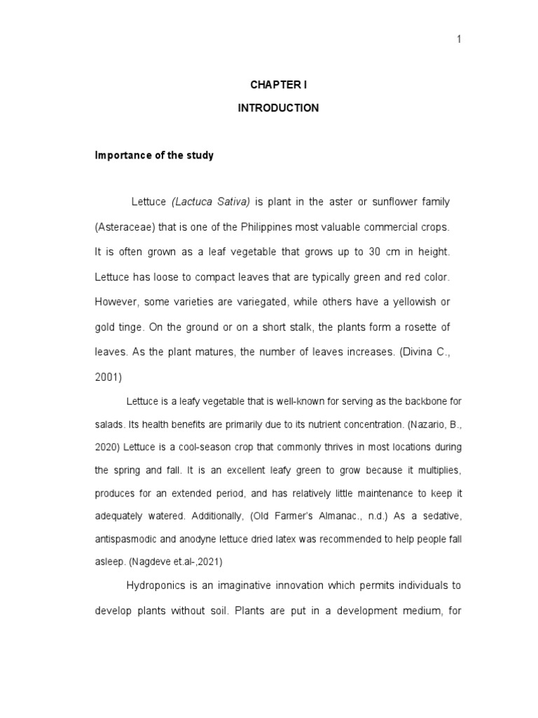 CHAPTER 1 Introduction | PDF | Lettuce | Crops