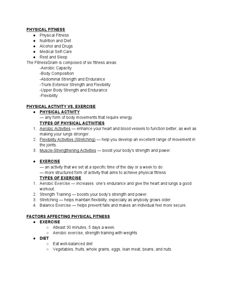 Physical Education | PDF | Physical Fitness | Strength Training