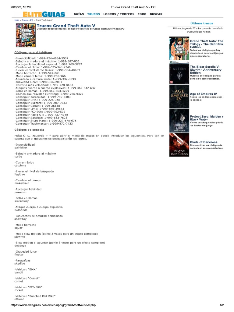 Trucos Gta V | PDF