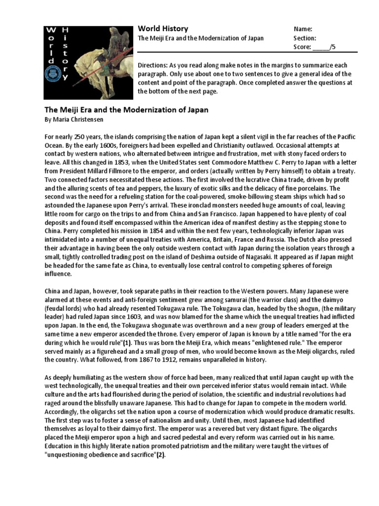 Meiji Japan: Modernization & Change | PDF | Samurai | Japan