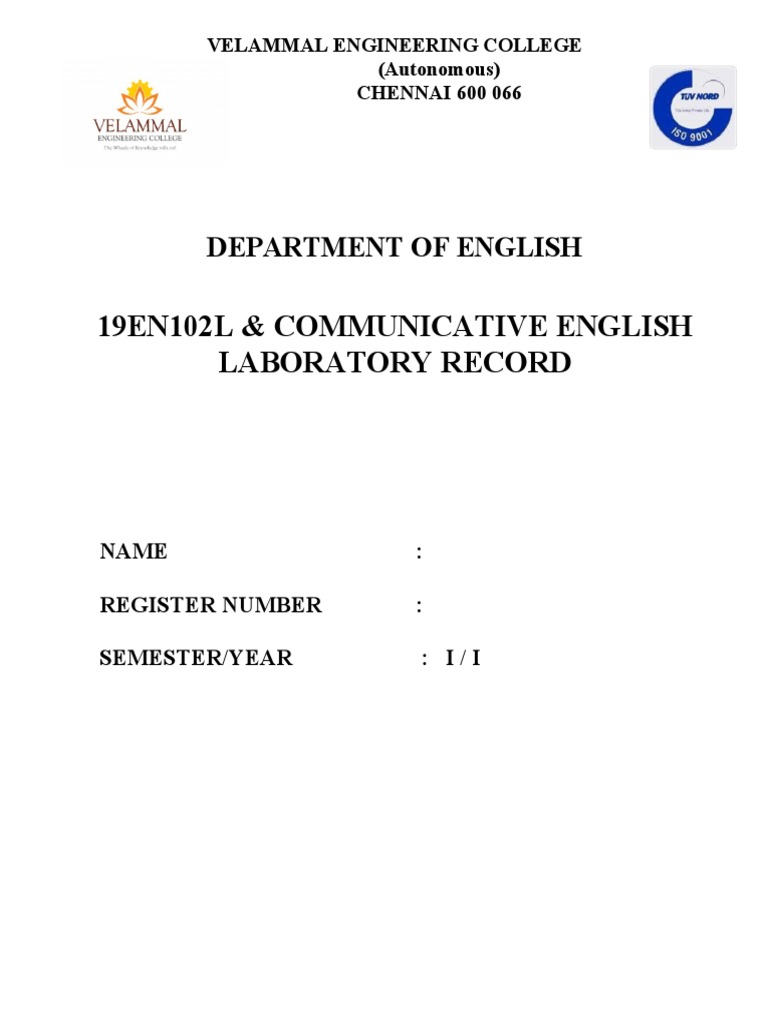Communicative English Lab Record | PDF | Millennials | Reason