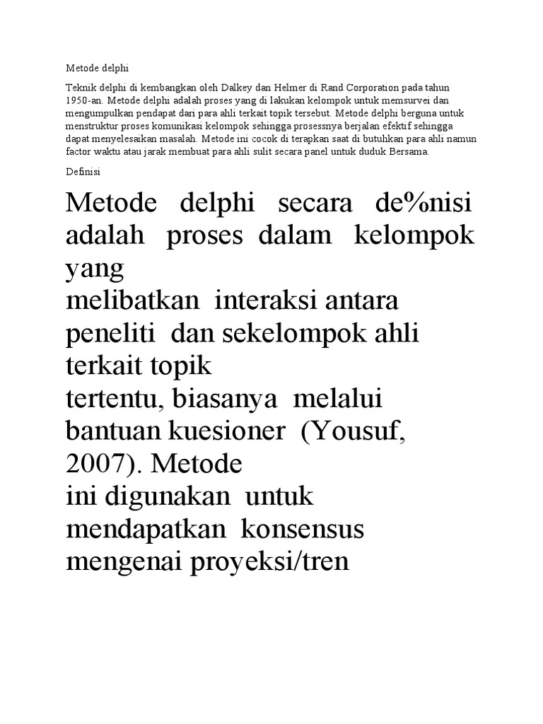 Metode Delphi | PDF