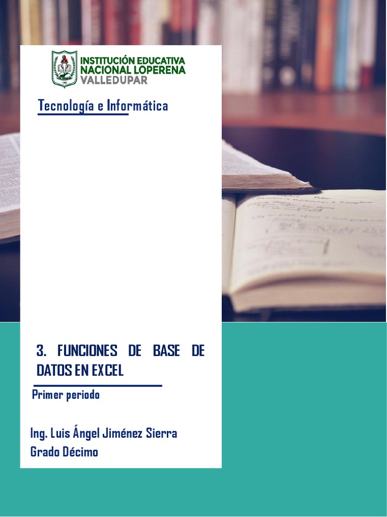 Grado 10 - Guía No 3. Funciones de Base de Datos en Excel | Descargar gratis PDF | Microsoft ...