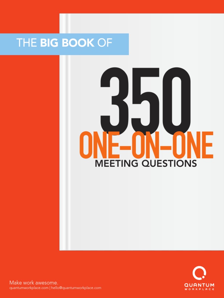One-On-One: The Big Book of | PDF | Goal | Organizational Culture