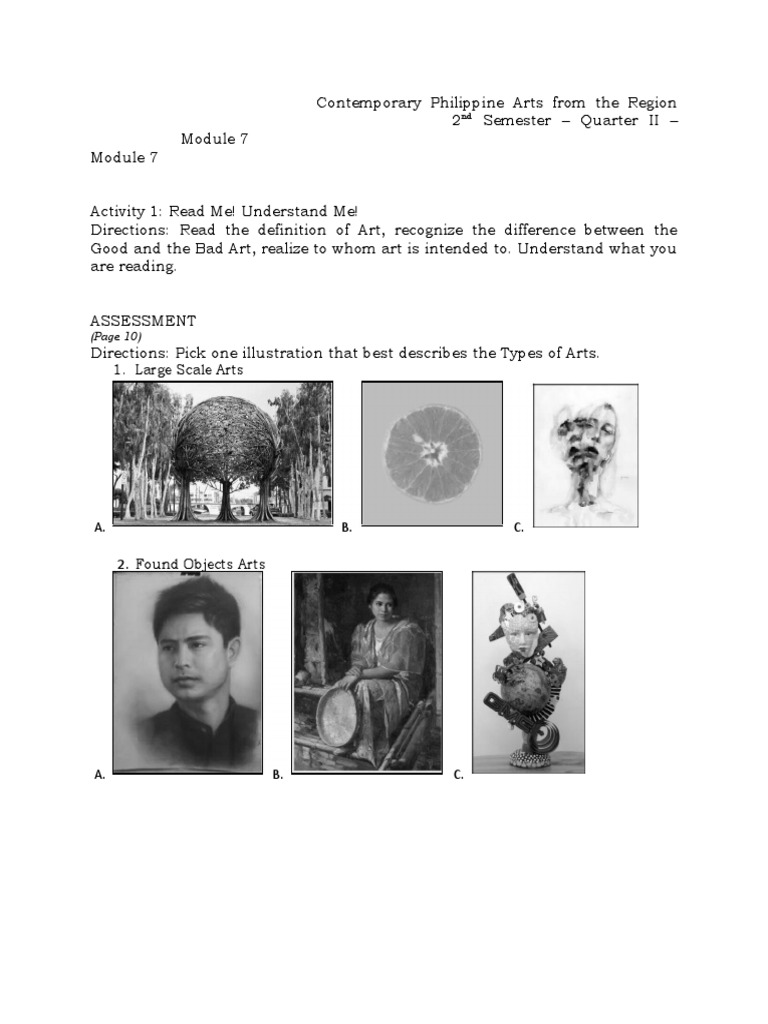 Answersheet in Contemporary Arts | PDF | Printmaking | The Arts