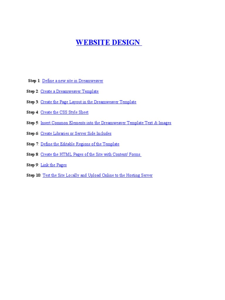 Dreamweaver Website Design Guide | PDF | Html Element | Websites
