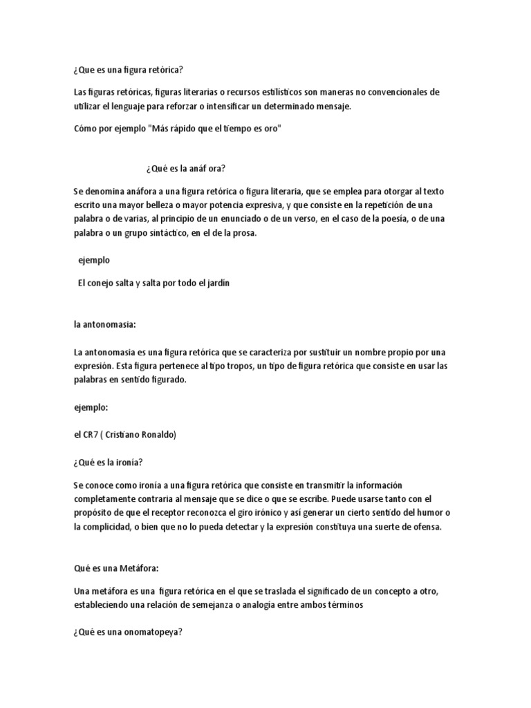 Que Es Una Figura Retórica | PDF | Metáfora | Retórica