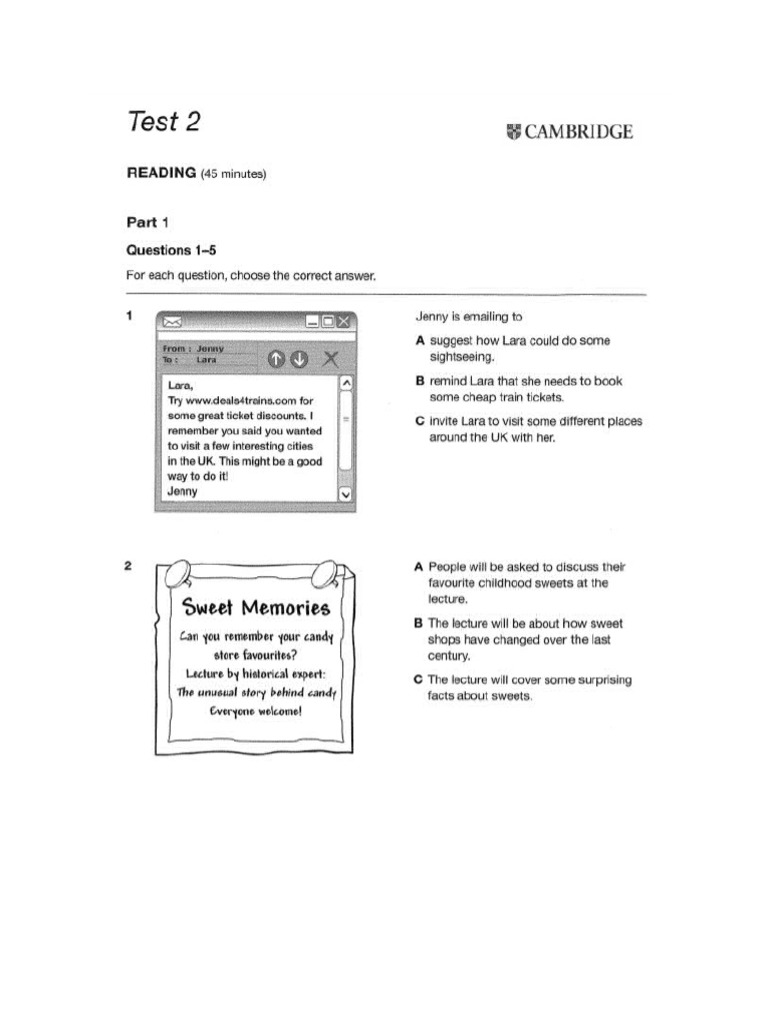 PET Test 2 Cambridge | PDF