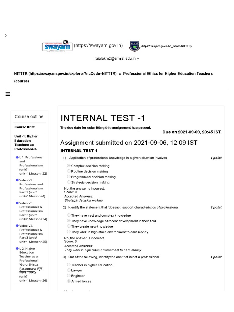 Professional Ethics For Higher Education Teachers - Unit 2 - Unit - 1 ...