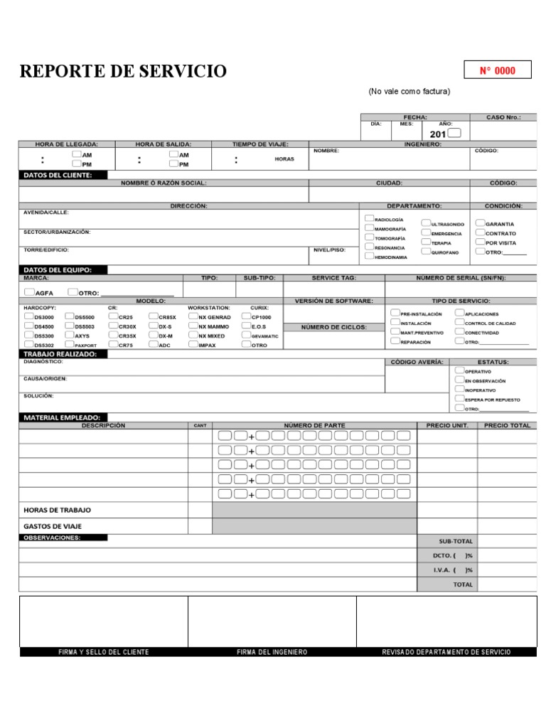 Formato Reporte Servicio | PDF