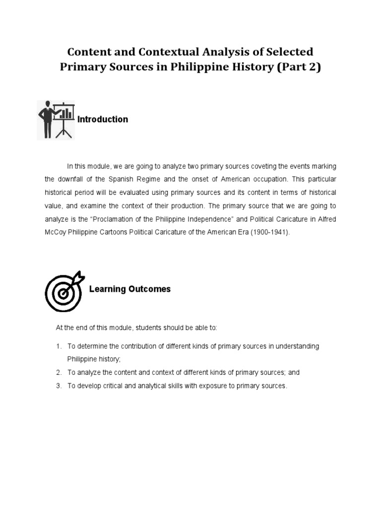 Content and Contextual Analysis of Selected Primary Sources in ...