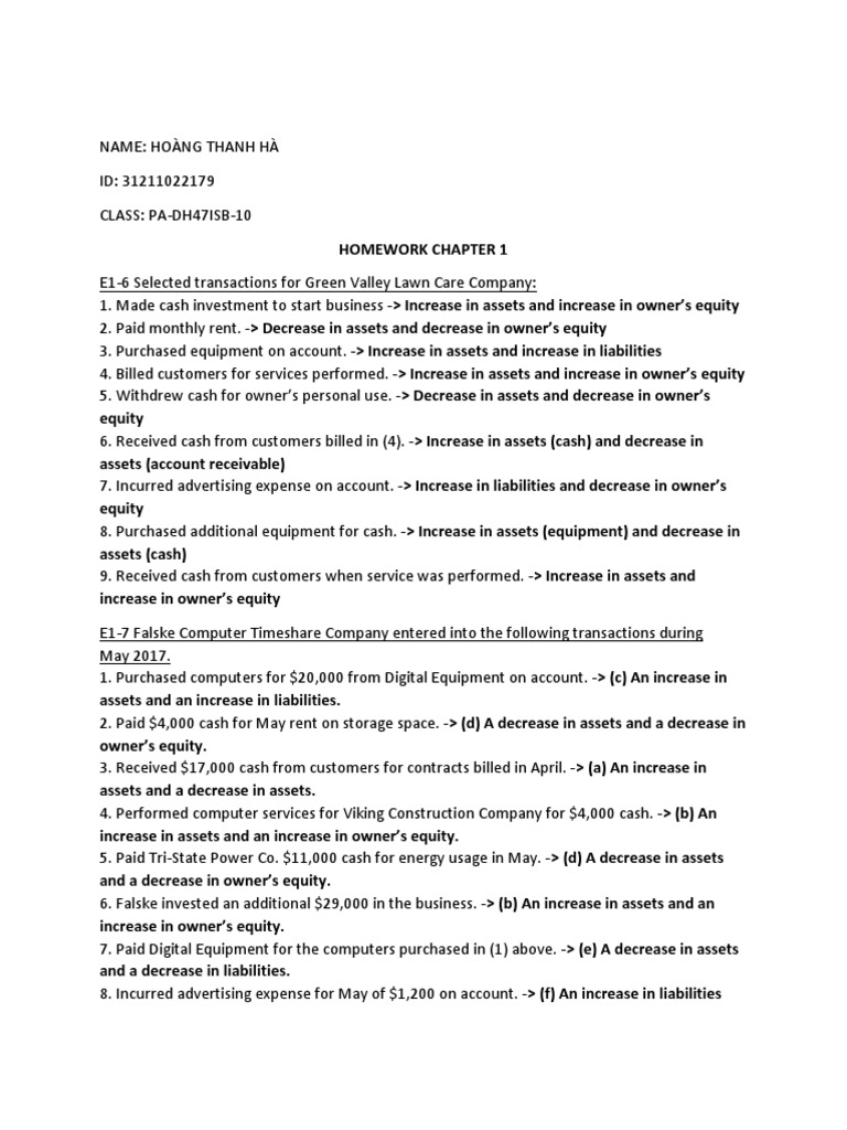 HW CH1 | PDF | Expense | Balance Sheet