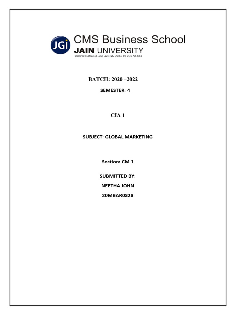 Neetha John Cia - 1 GM (20mbar0328) | PDF | Economic Growth | Inflation