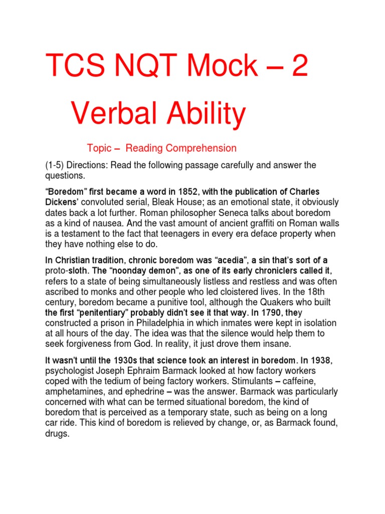 TCS NQT Practice Paper 2 | PDF