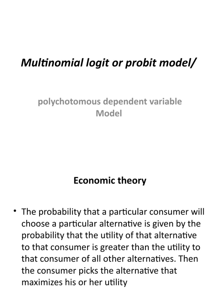 Multinomial Logit or Probit Model 2 | PDF | Logistic Regression ...