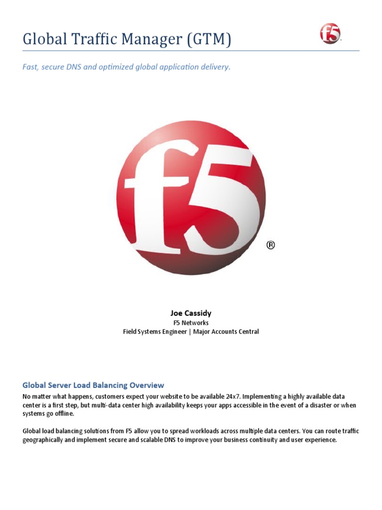 F5 Global Traffic Manager Overview | PDF