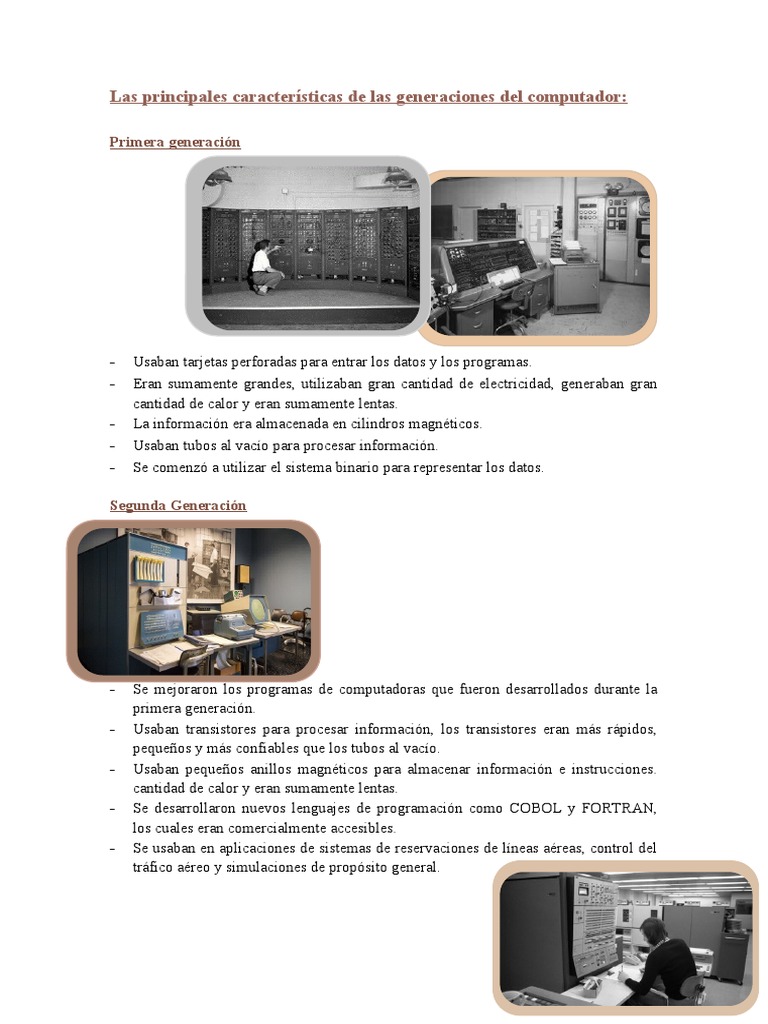 Generaciones computadoras: evolución hardware software | PDF | Circuito ...