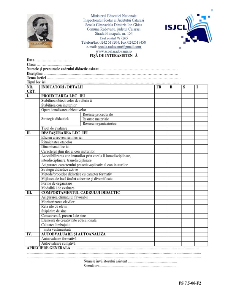 Fisa de Interasistenta | PDF