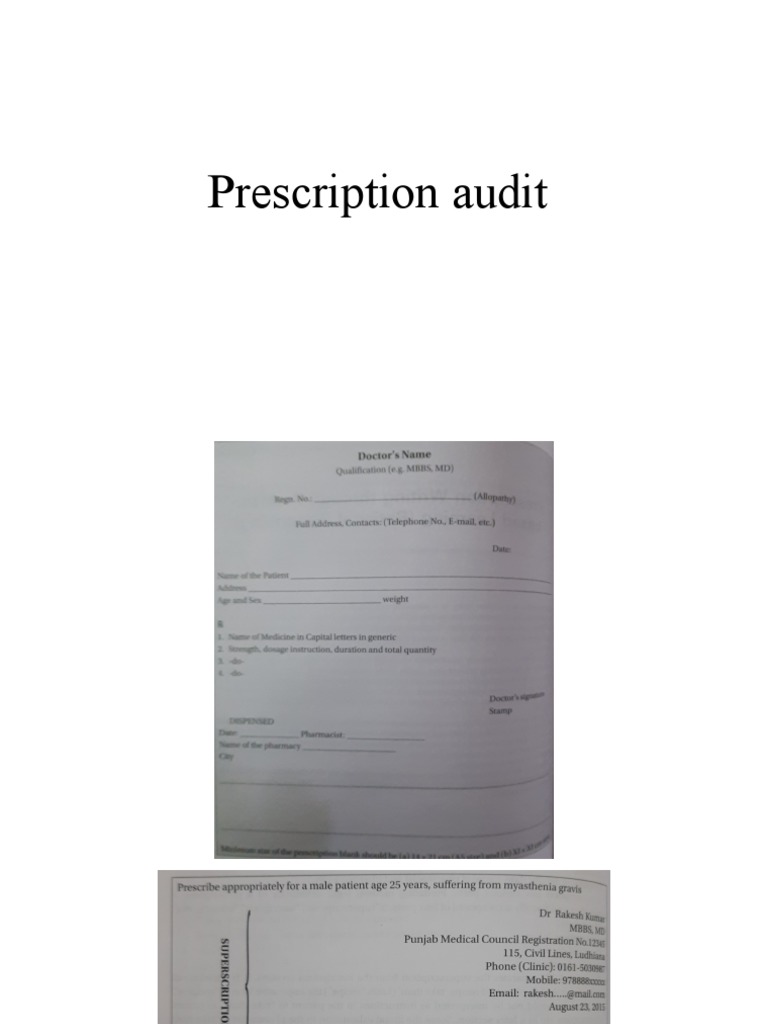 Prescription Audit | PDF | Medical Prescription | Pharmacology
