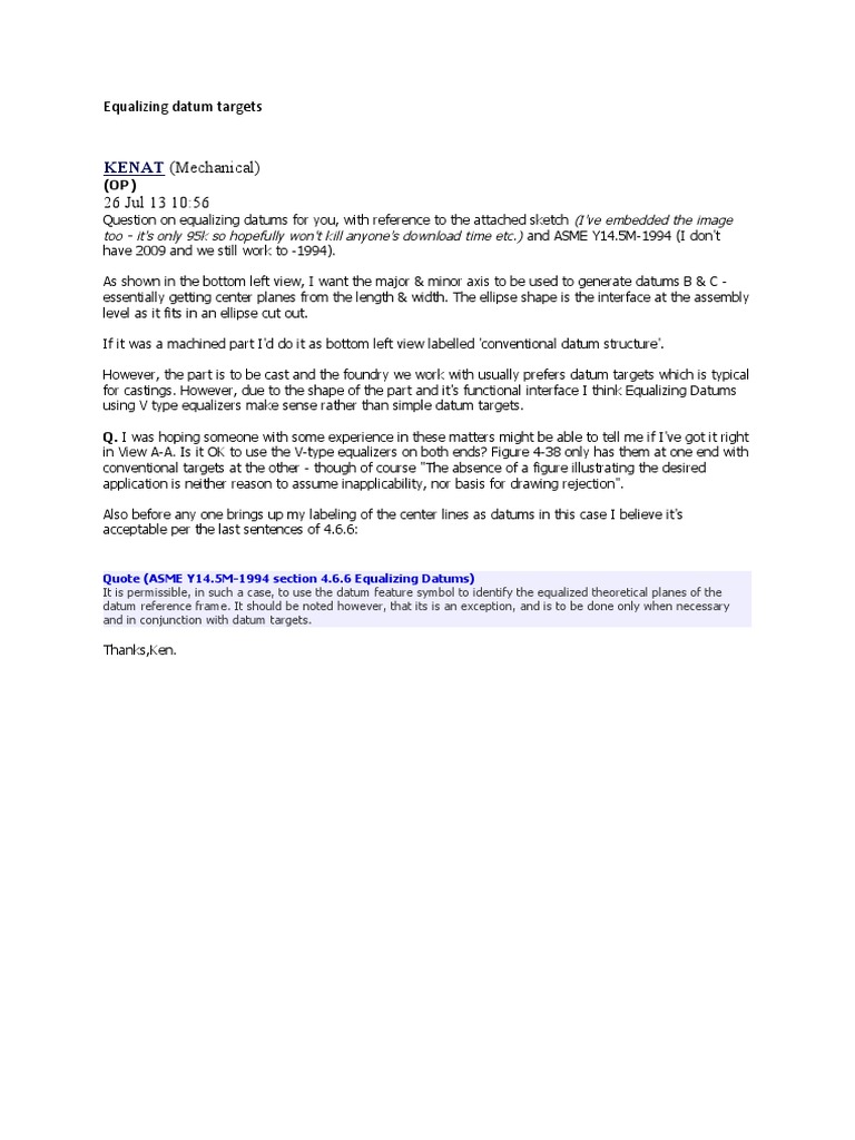 Equalizing Datums in Casting Design | PDF