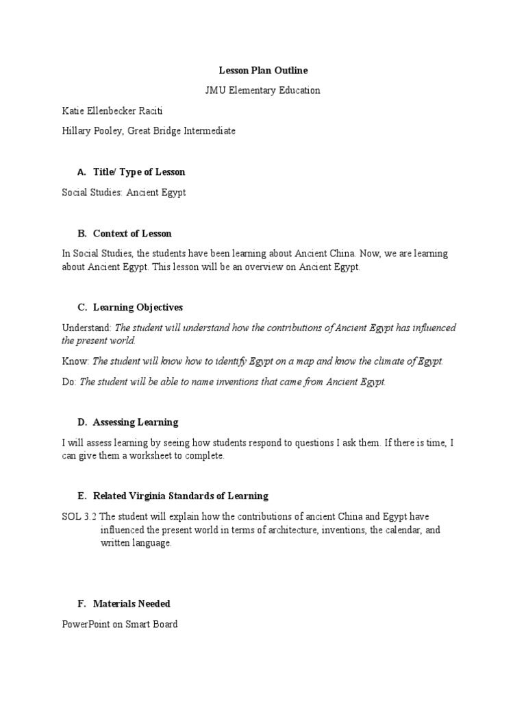 3rd Grade Social Studies: Ancient Egypt | PDF | Lesson Plan | Communication