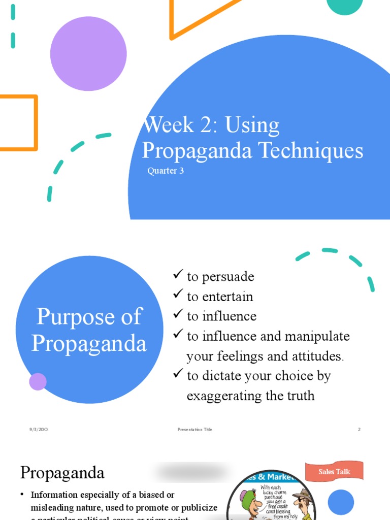 Week 2 Propaganda Devices | PDF | Propaganda | Advertising