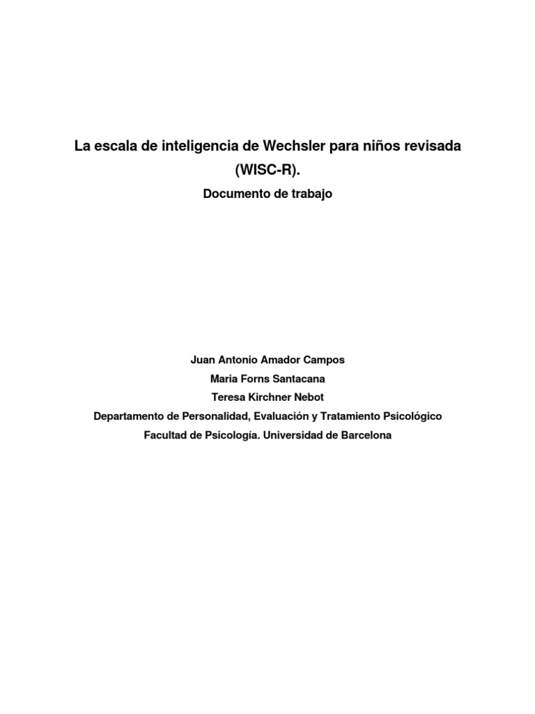 Interpretacion Wisc III R | PDF | Cociente de inteligencia | Inteligencia