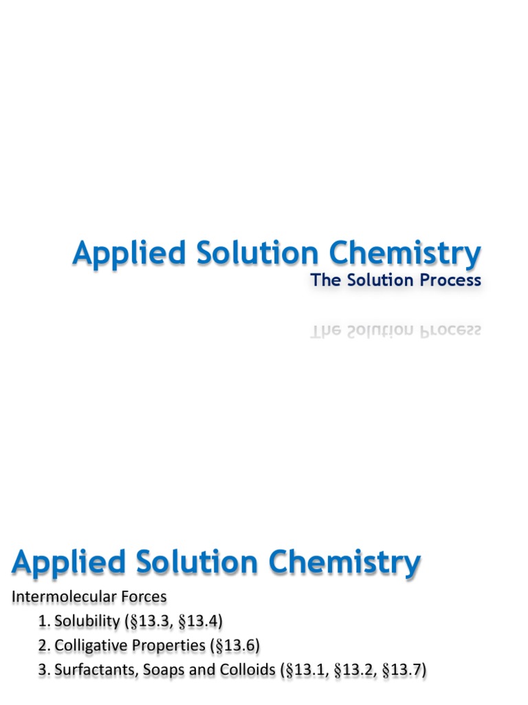 Solubility Factors and Intermolecular Forces | PDF | Solubility ...