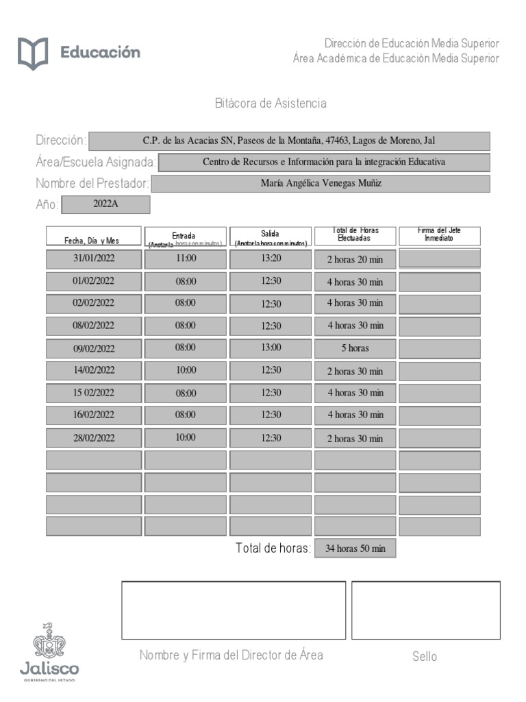 Formato Bitácora de Asistencia | PDF